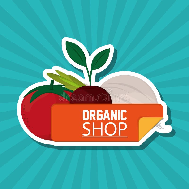 Organic Shop Design , Vector Illustration Stock Vector - Illustration ...