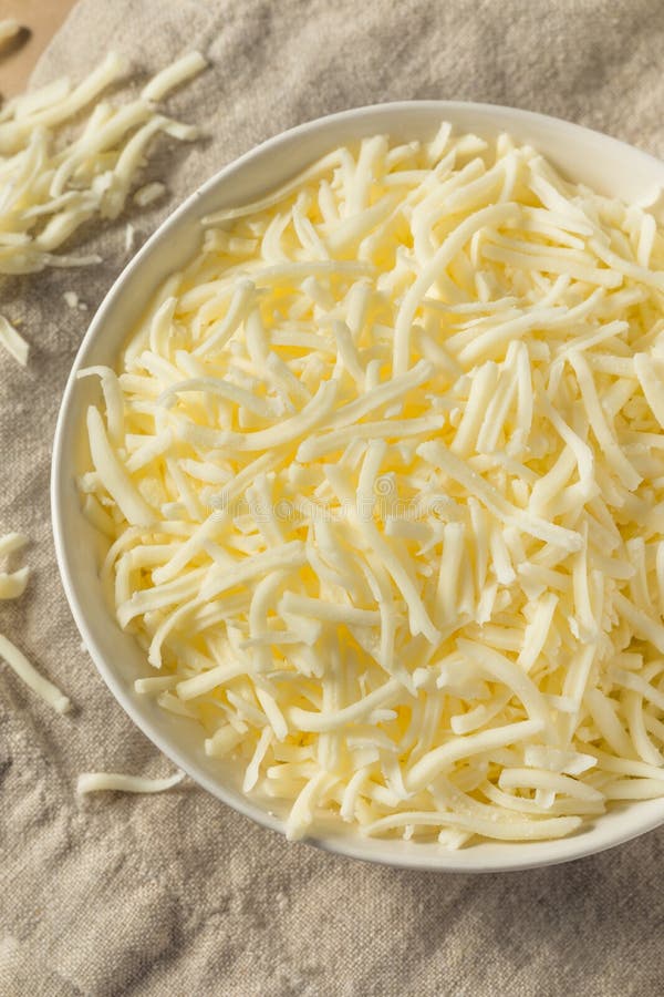 Organic Shredded Mozzarella Cheese Stock Image - Image of appetizer ...
