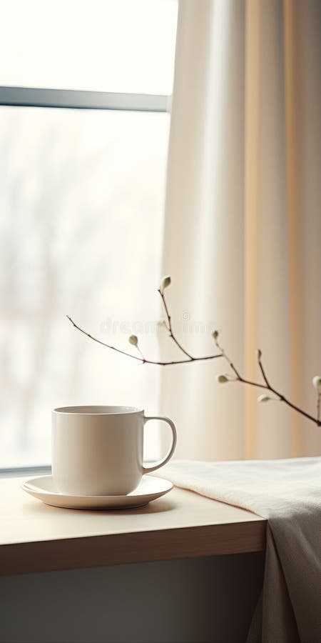 Organic Simplicity: a Muted Colorscape Coffee Cup Resting on a ...