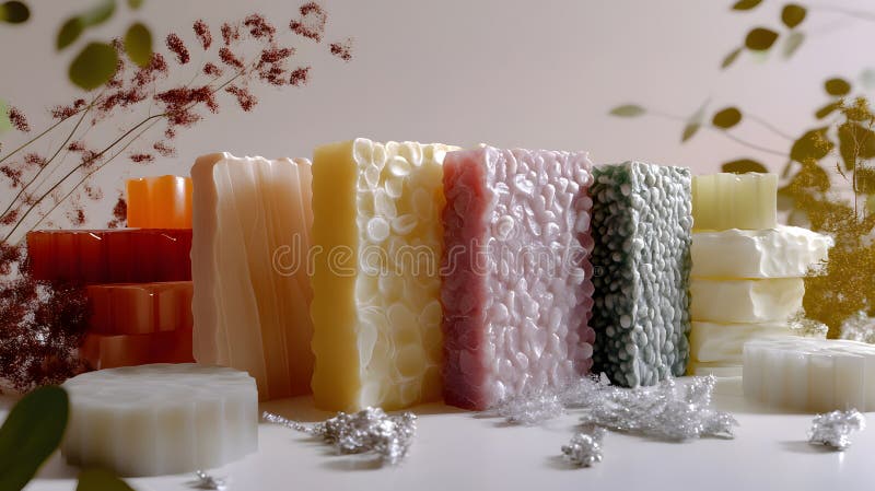 Organic Soap Bar with Natural Textures and Colors Stock Illustration ...