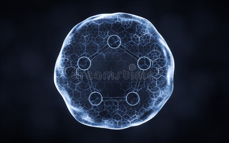 Organic Sphere with Molecule Inside, 3d Rendering Stock Illustration ...