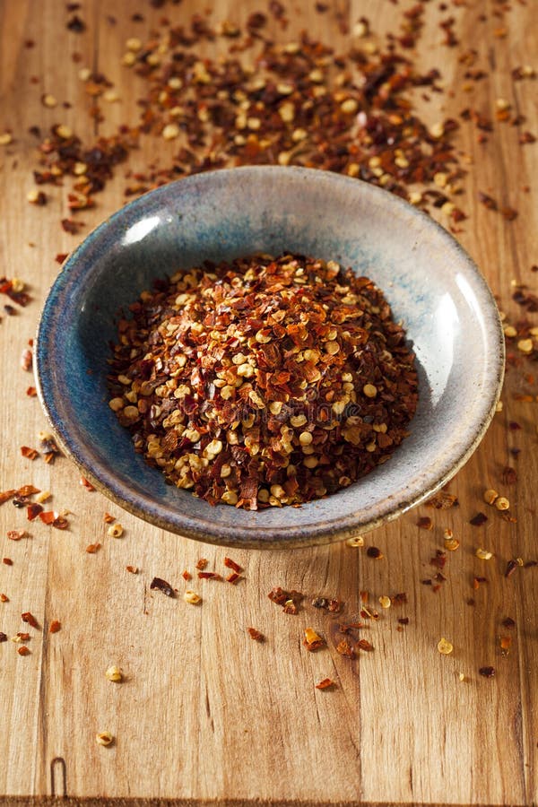 Organic Spicy Red Pepper Flakes Stock Photo - Image of flake, flavor ...