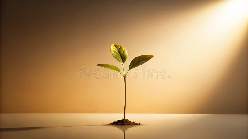 Organic Sprout Silhouette a Backlit Minimalist Flat Lay Design Element ...