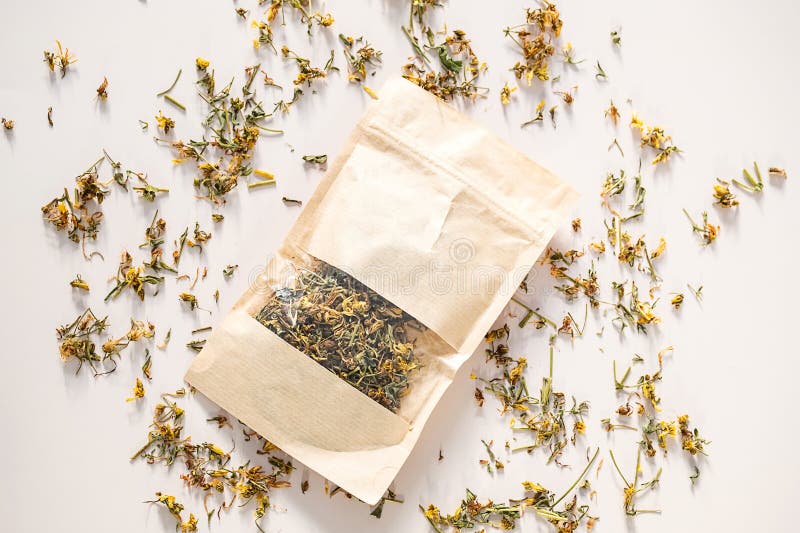 Organic St John S Wort Herbal Tea Pack Stock Image - Image of healing ...