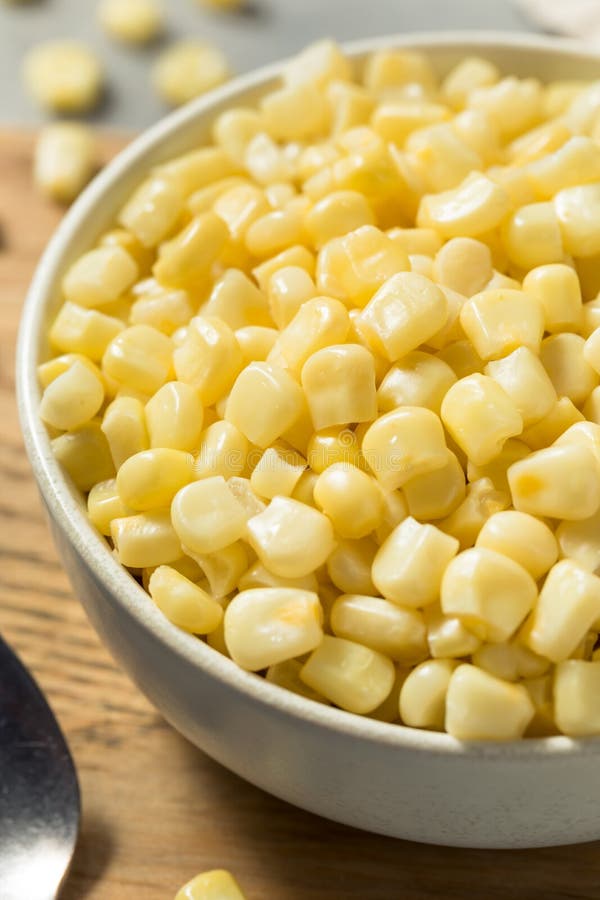 Organic Steamed White Sweetcorn Kernals Stock Photo - Image of cereal ...