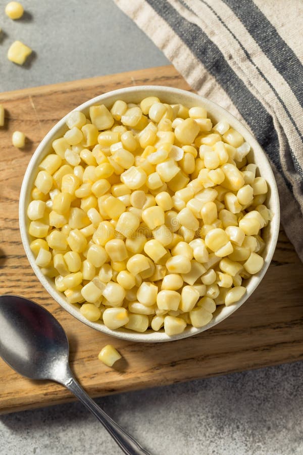 Organic Steamed White Sweetcorn Kernals Stock Photo - Image of organic ...