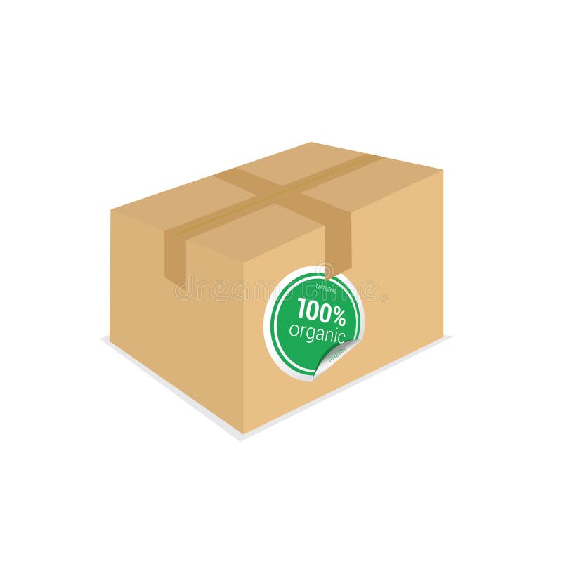 Organic Sticker on Box Vector Stock Vector - Illustration of healthy ...