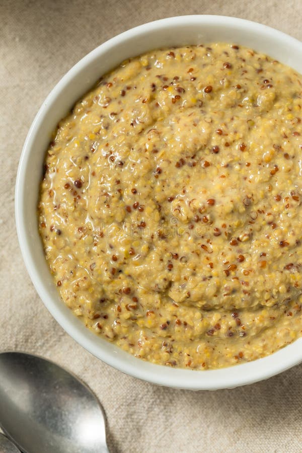 Organic Stone Ground Spicy Mustard Stock Photo - Image of grainy, seeds ...