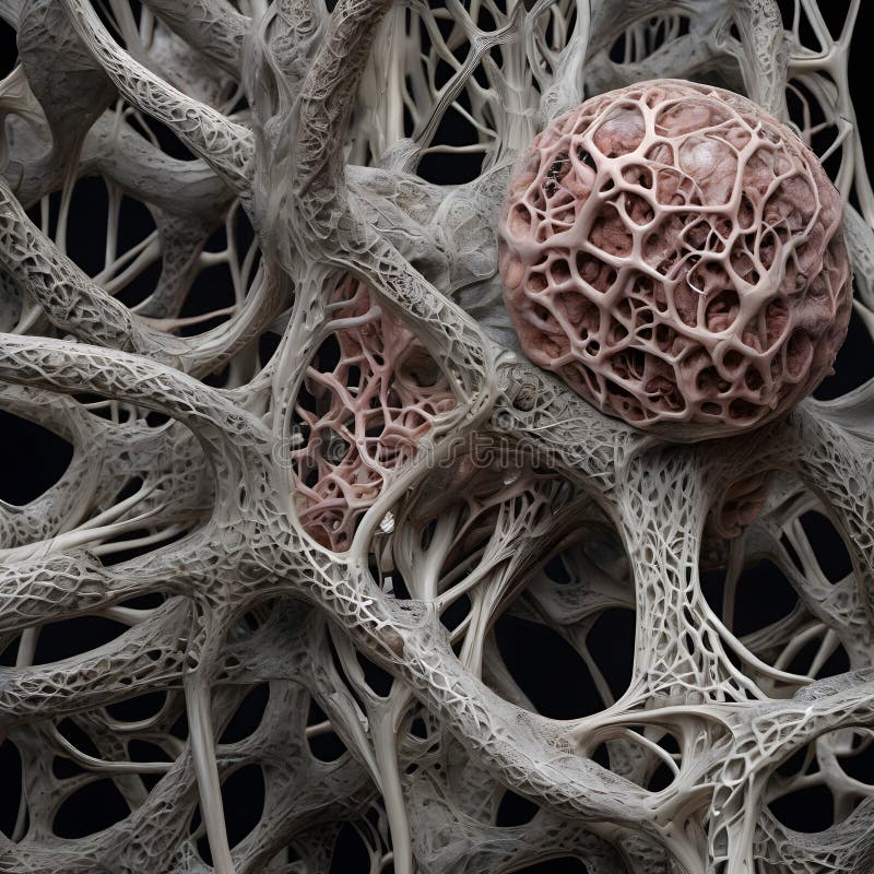 An Organic Structure with an Intricate Network of Strands and Nodules ...
