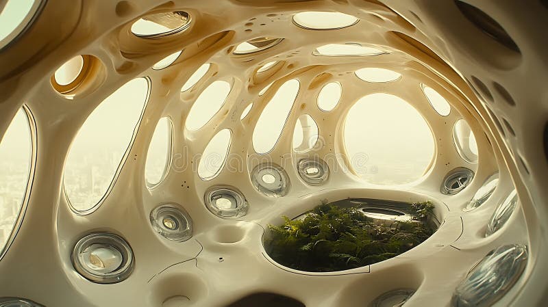 An Organic Structure with Organic Shapes and Multiple Circular Windows ...