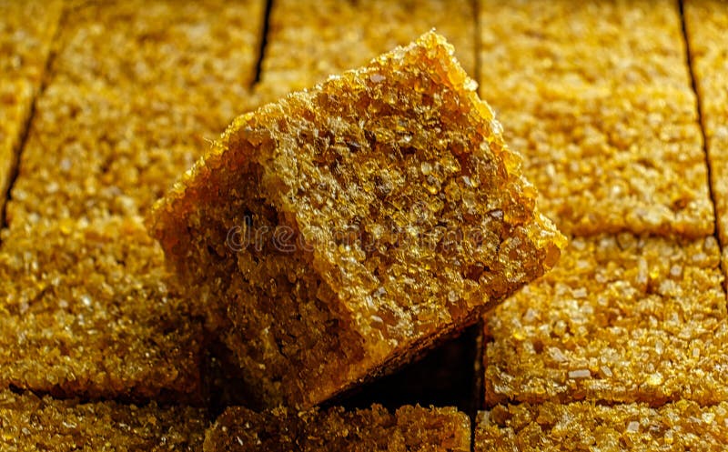 Organic Sugar Cube Macro Image. Sugar Cube on Top of Other Cubes in ...