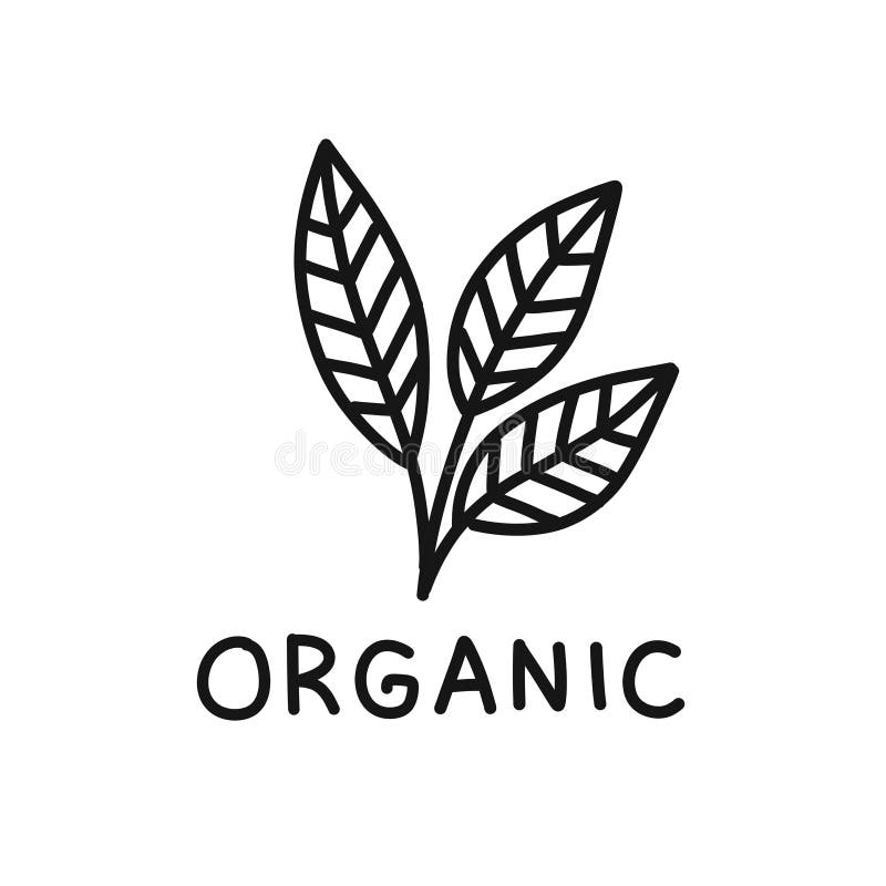 Organic Symbol Doodle Icon, Vector Illustration Stock Illustration ...