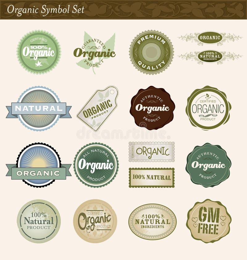 Organic Symbol Set stock vector. Illustration of ornate - 27334959