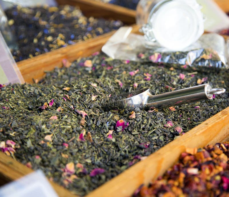 Organic Tea Sale at the Market. Stock Image - Image of healthy ...