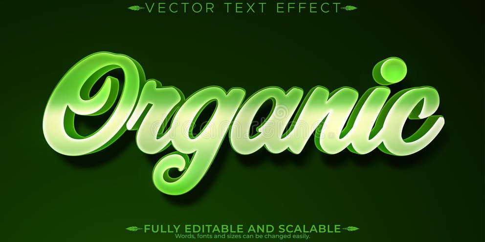 Organic Text Effect, Editable Natural and Eco-friendly Customizable ...