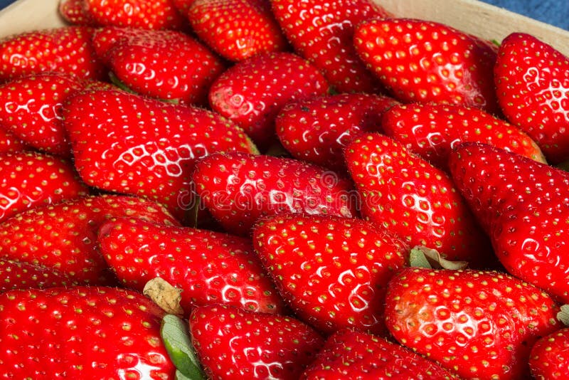 The Organic Texture of a Group of Strawberries Stacked in a Box. Stock ...