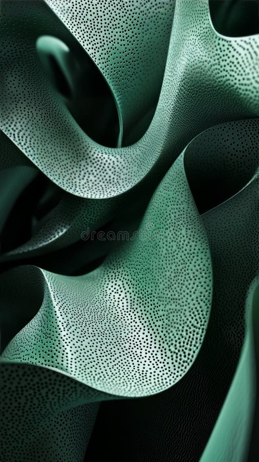 Green Digital Art with Organic Textures and Flowing Shapes Stock Image ...