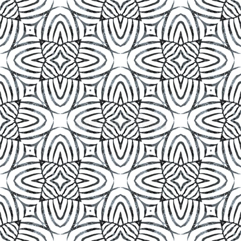 Organic Tile. Black and White Popular Boho Chic Stock Illustration ...