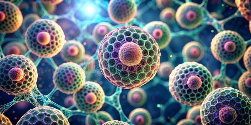 Organic Tissue Cellular Structure Microscopic View Generative AI Stock ...