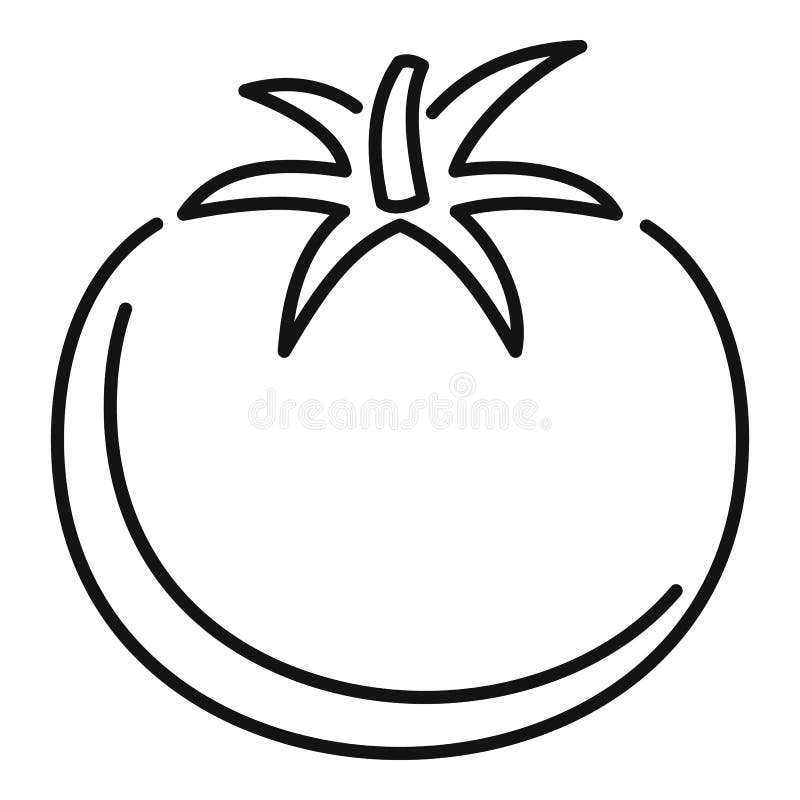 Organic Tomato Icon, Outline Style Stock Vector - Illustration of juicy ...