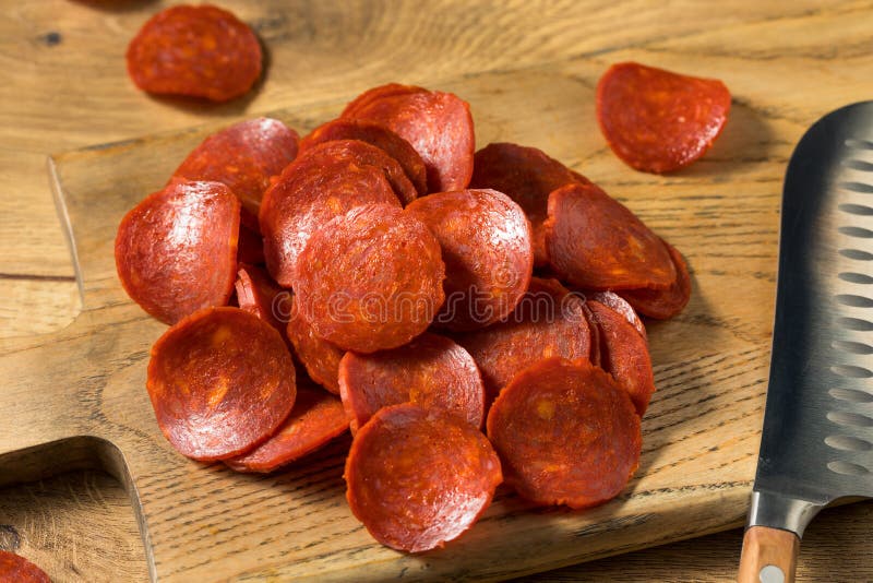 Organic Uncured Italian Pepperoni Slices Stock Photo - Image of organic ...