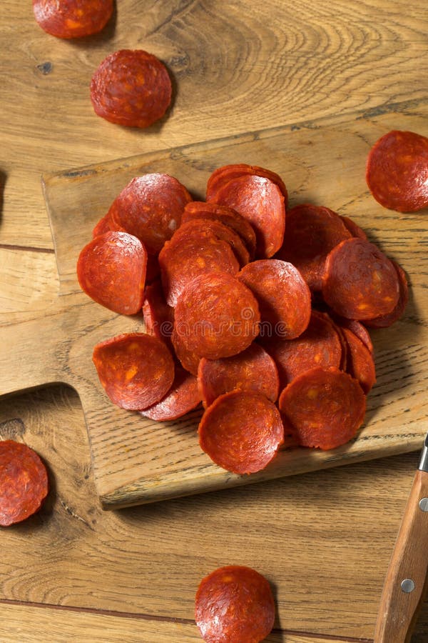 Organic Uncured Italian Pepperoni Slices Stock Image - Image of salami ...