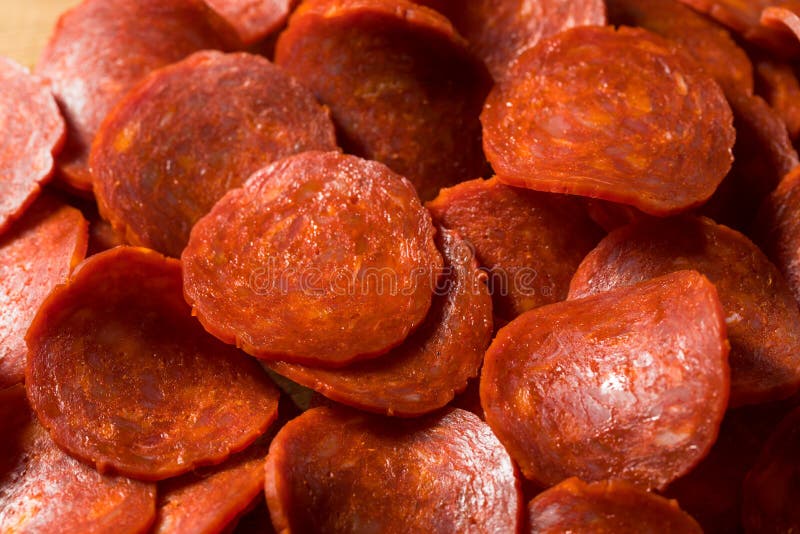 Organic Uncured Italian Pepperoni Slices Stock Image - Image of gourmet ...