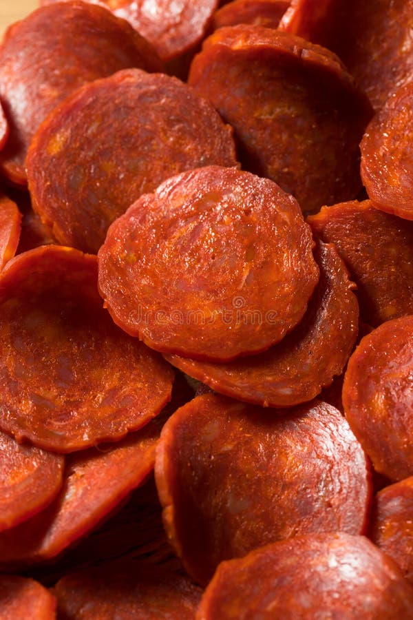 Organic Uncured Italian Pepperoni Slices Stock Image - Image of food ...