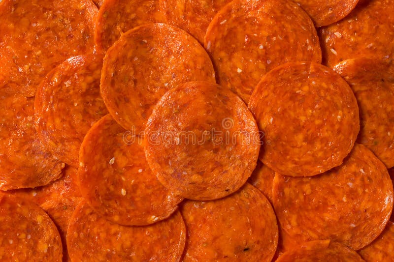 Organic Uncured Pepperoni Slices Stock Image - Image of pepper, snack ...
