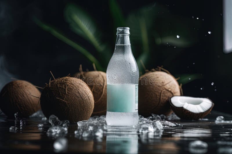 Organic Vegan Coconut Water. Water Splash. a Tropical Concept Stock ...