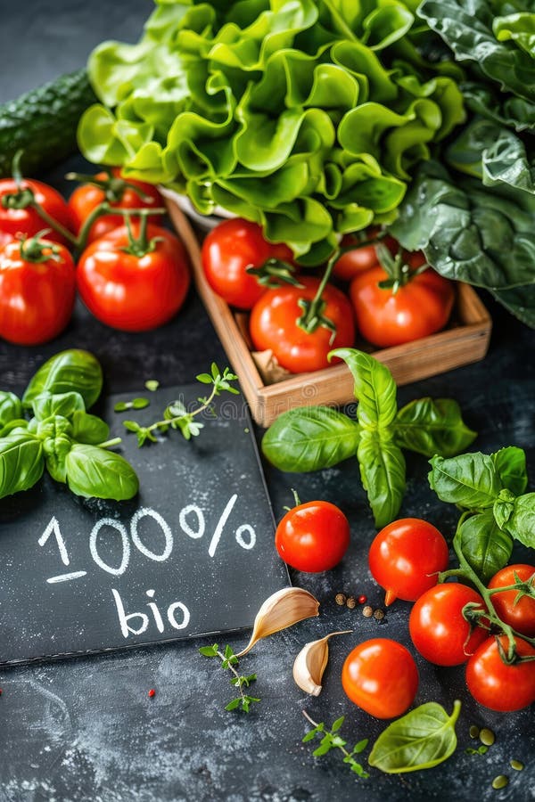 Organic Vegetables Top View Place for Text Stock Illustration ...