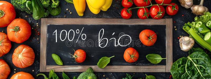 Organic Vegetables Top View Place for Text Stock Illustration ...