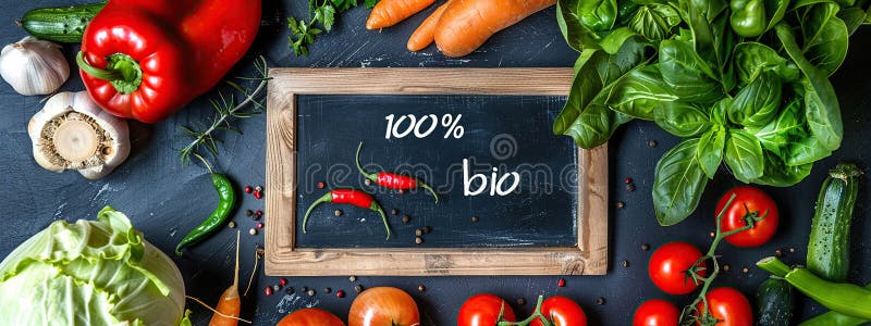 Organic Vegetables Top View Place for Text Stock Illustration ...