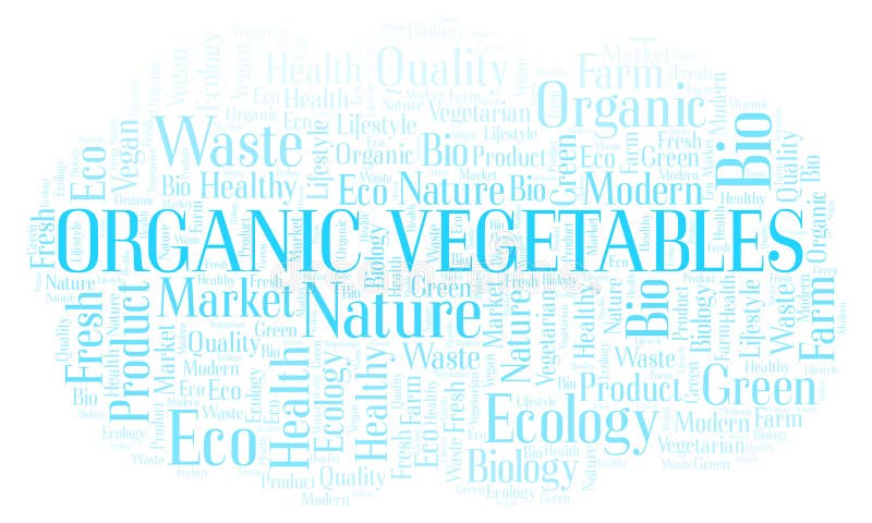 Organic Vegetables Word Cloud Stock Illustration - Illustration of text ...