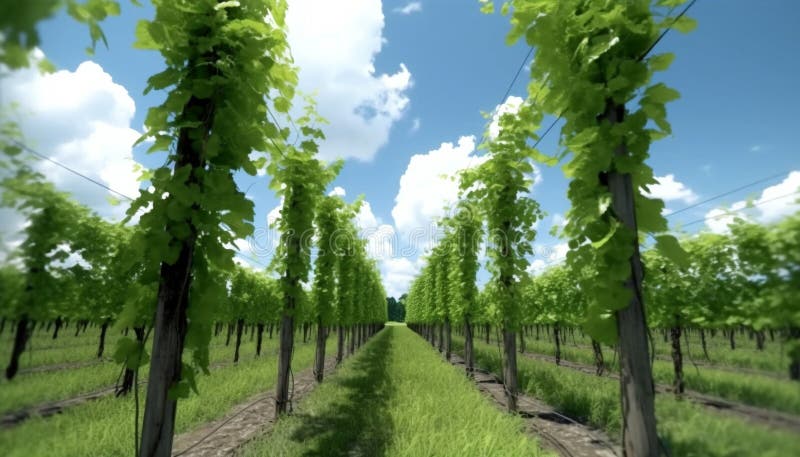 Vineyard of Grapes Fruits Nature Scene Generated by AI Stock Image ...