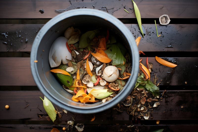 Organic Waste in a Compost Bin Stock Photo - Image of kitchen, compost ...
