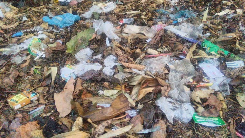 Organic Waste Mixed with Plastic Stock Image - Image of earth, organic ...