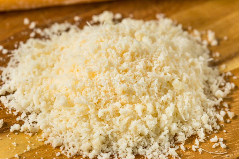 Organic White Grated Parmesan Cheese Stock Image - Image of yellow ...