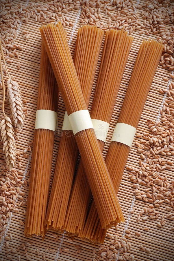Organic Wholemeal Spaghetti Stock Image - Image of wheat, brown: 46110695