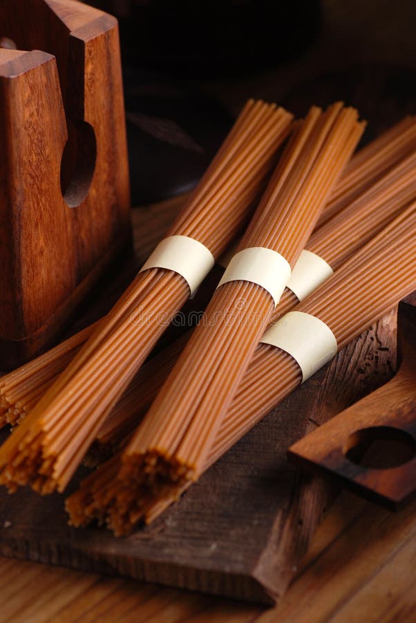 Organic Wholemeal Spaghetti Stock Photo - Image of pasta, grain: 46110992