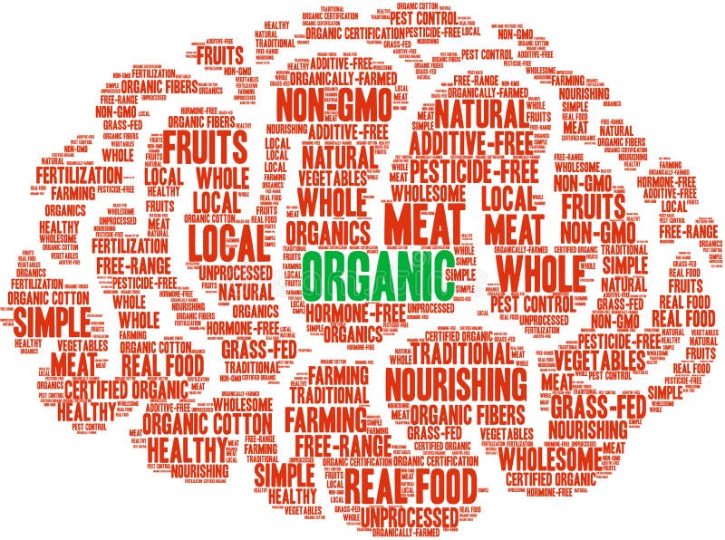 Organic Word Cloud stock vector. Illustration of unprocessed - 146648422
