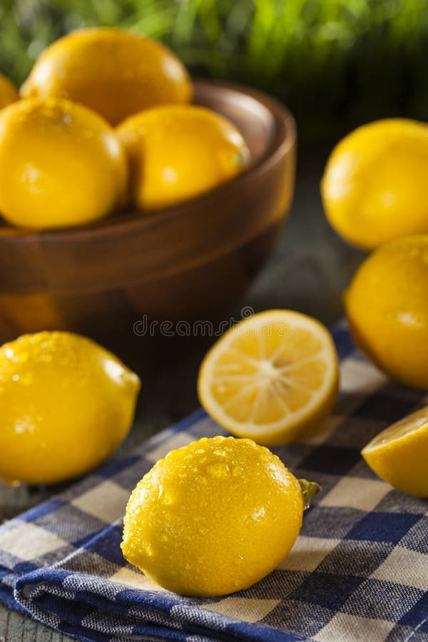 Organic Yellow Citrus Lemons Stock Photo - Image of juice, nutritious ...