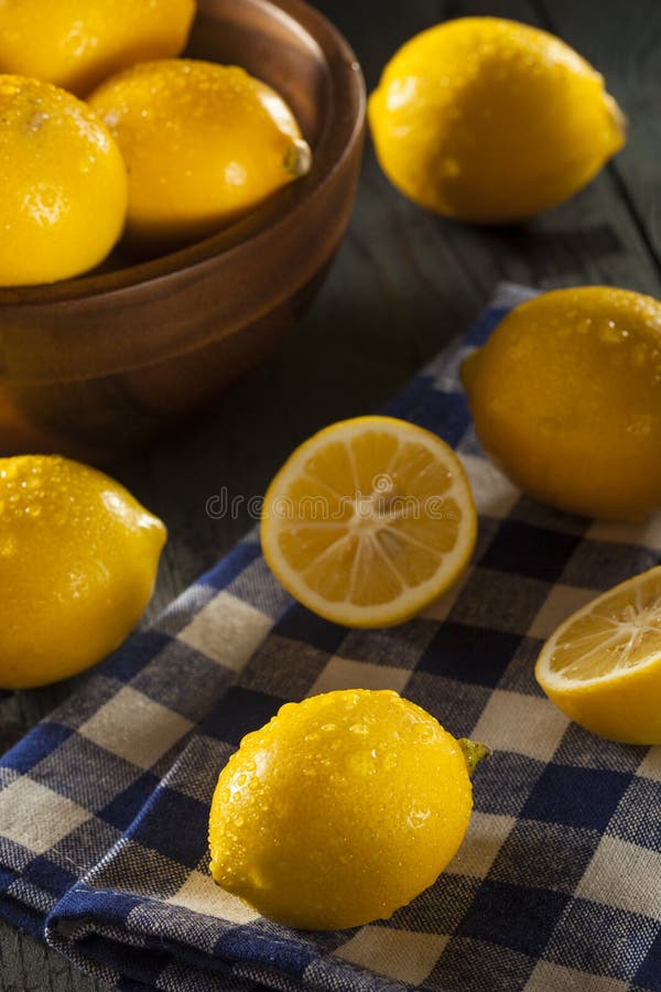 Organic Yellow Citrus Lemons Stock Image - Image of lemonade, healthy ...