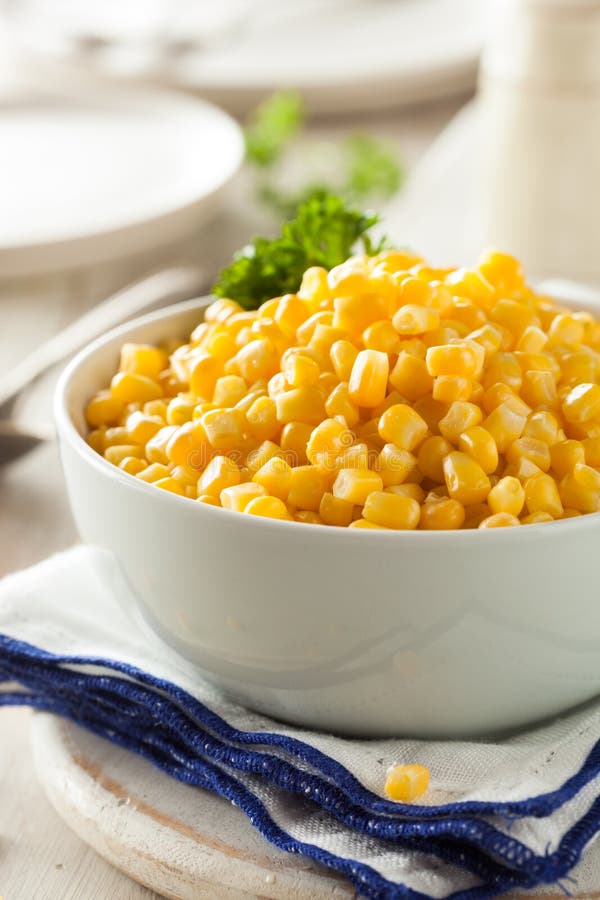 Organic Yellow Steamed Corn Stock Image - Image of natural, cooked ...