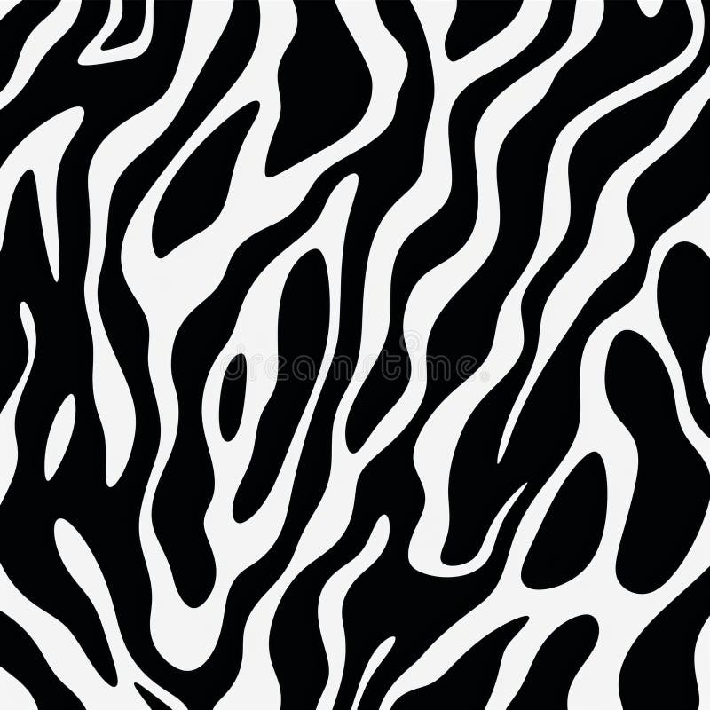 Organic Zebra Stripes Seamless Pattern - Dark Tonalities, Free-flowing ...