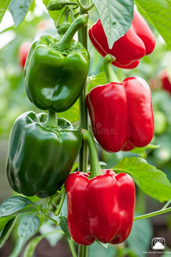 Organically Grown Ripe Bell Pepper Thriving Inside a Controlled ...