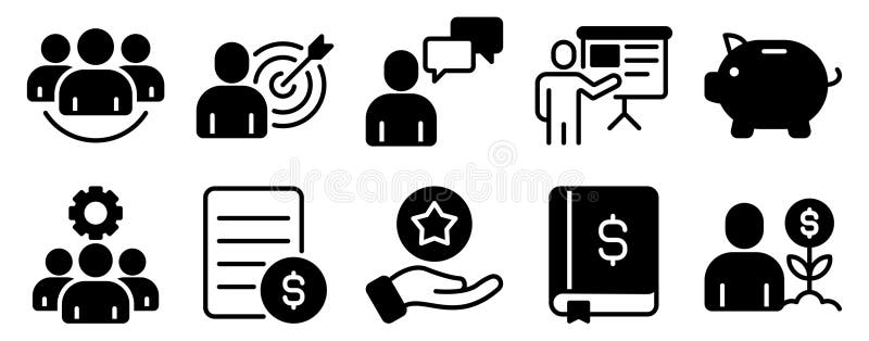 Organisation Icon Set Solid Style Collection Representing Structure ...