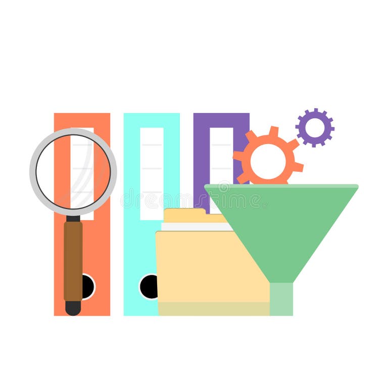 Organisation and Sorting Data Files, Filter for Infoflow Stock Vector ...