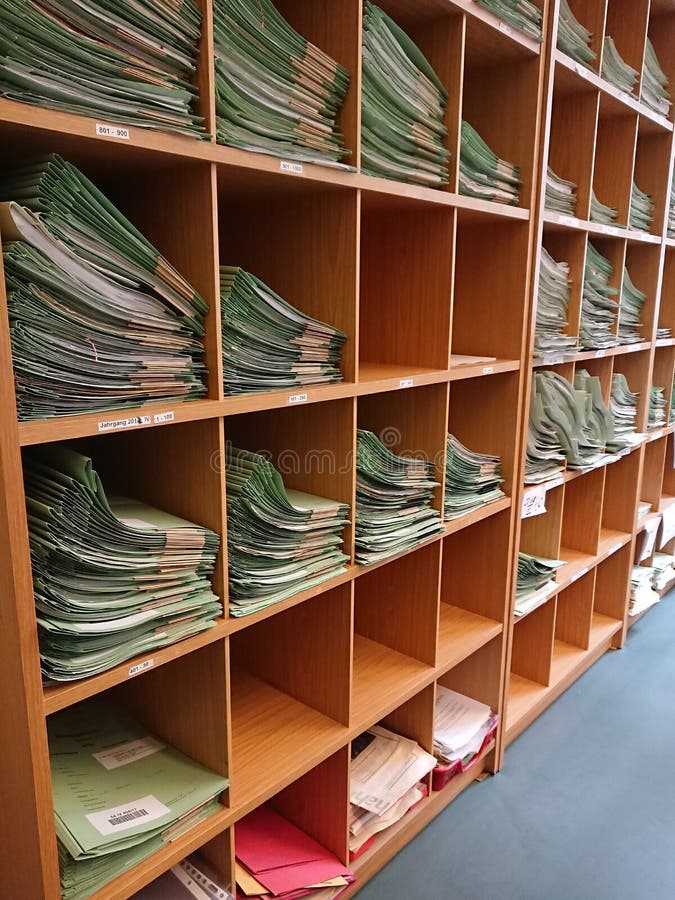 Organised File Folders Full of Papers Stock Image - Image of record ...