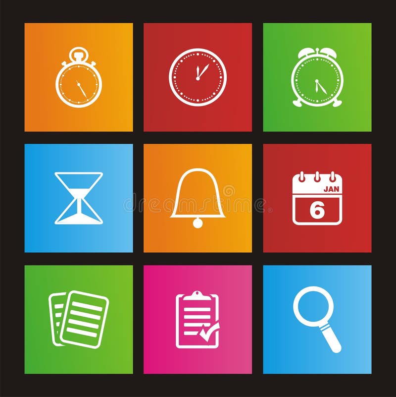 Organiser Metro Style Icon Sets Stock Illustration - Illustration of ...